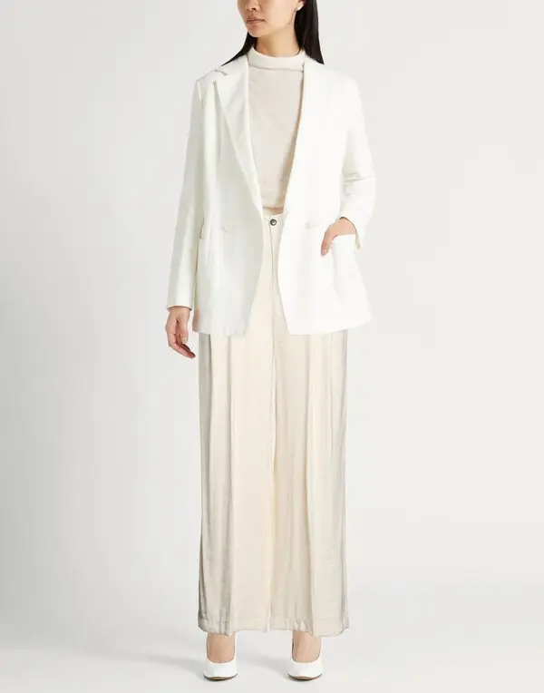 WHITE SAND Wide-leg Viscose-polyester Pants