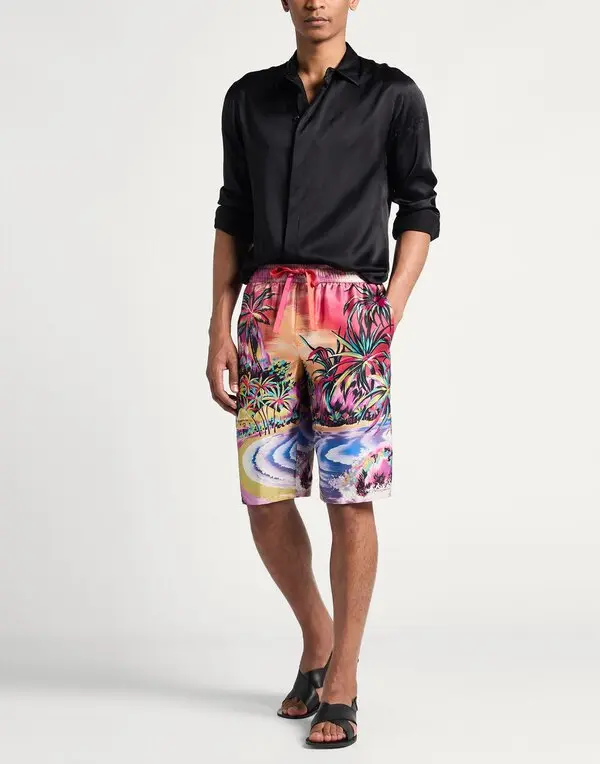 Dolce & Gabbana Silk Hawaiian Print Bermuda Shorts