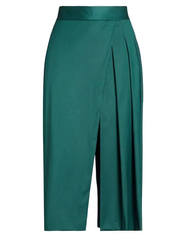 SEMICOUTURE Dark Virgin Wool Blend Wide-leg Cropped Pants