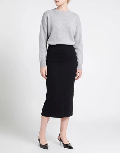 ANNA MOLINARI Merino Wool Midi Skirt - Black