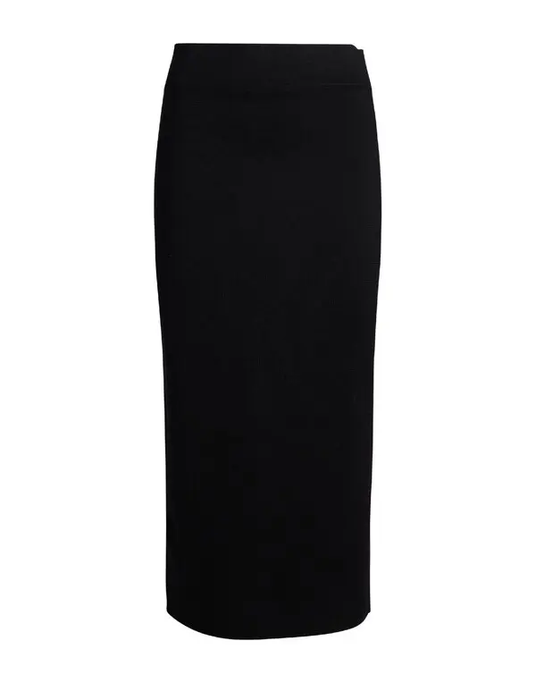 ANNA MOLINARI Merino Wool Midi Skirt - Black