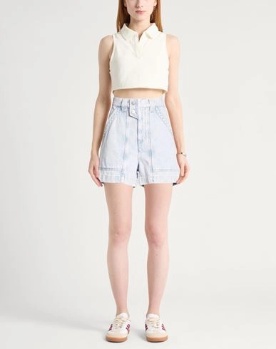 MARANT ETOILE High Waisted Light Wash Denim Shorts