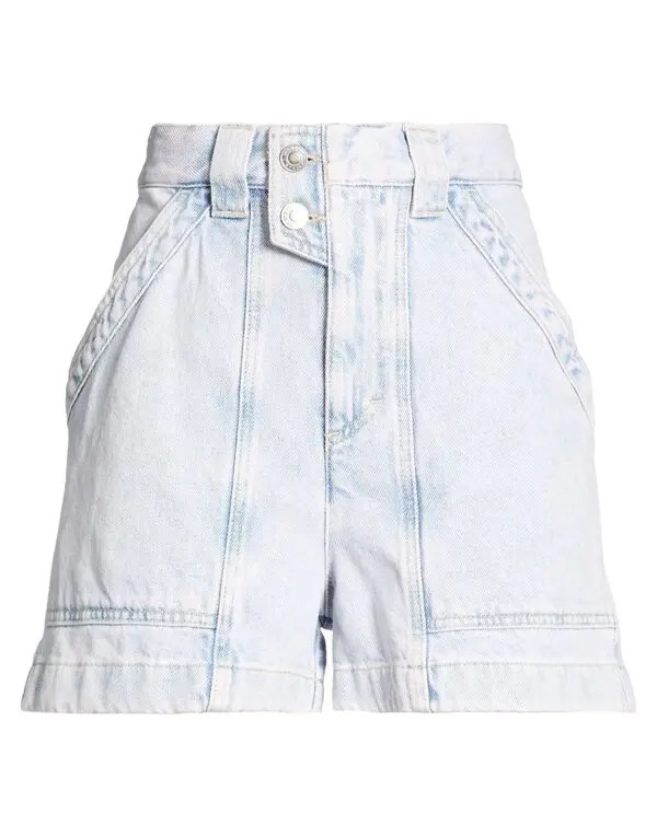 MARANT ETOILE High Waisted Light Wash Denim Shorts