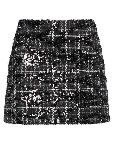CARLA G. Mini Skirt With Sequins And Tweed - Black