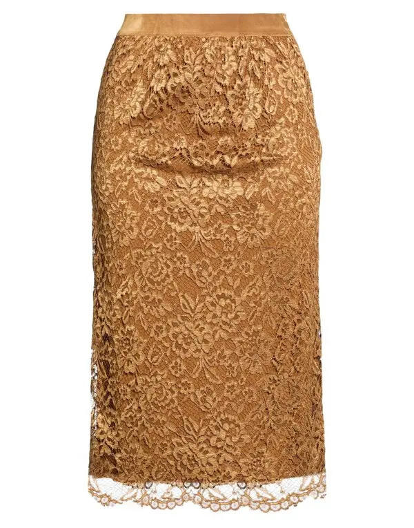 OLTRE Lace Pencil Skirt With Velvet Trims