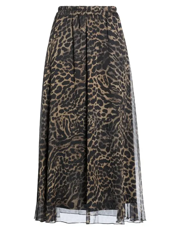KAOS Leopard-print Georgette Maxi Skirt