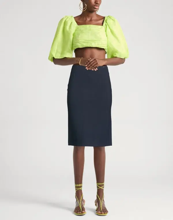 KAOS Midi Skirt In Midnight Viscose Blend