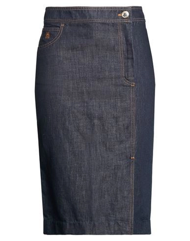 MOORER Denim Skirt Size Cotton, Linen - Blue