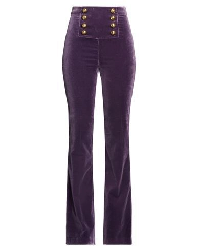 Elisabetta Franchi Pants Dark Size Cotton, Elastane - Purple