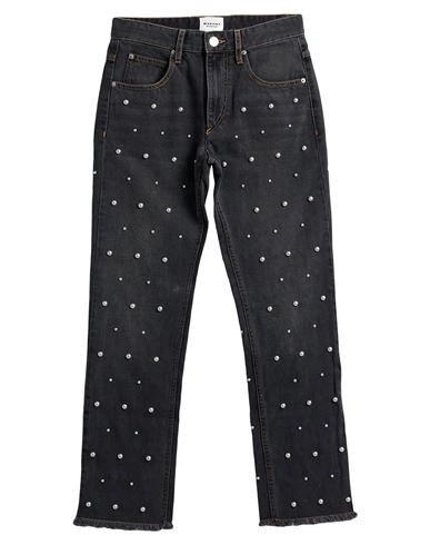 MARANT ETOILE Cotton Jeans With Stud Embellishments - Charcoal