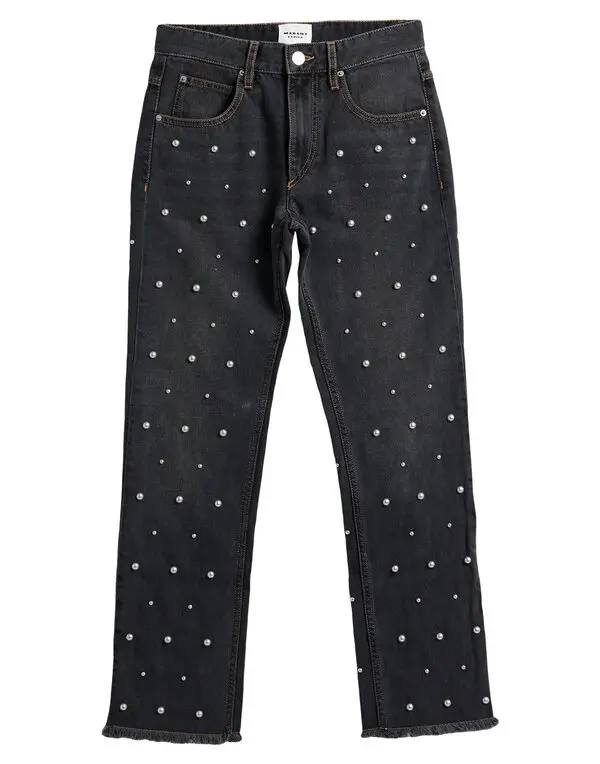 MARANT ETOILE Cotton Jeans With Stud Embellishments