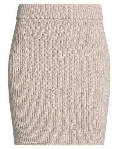 VICOLO Ribbed-knit Pencil Mini Skirt - Sand