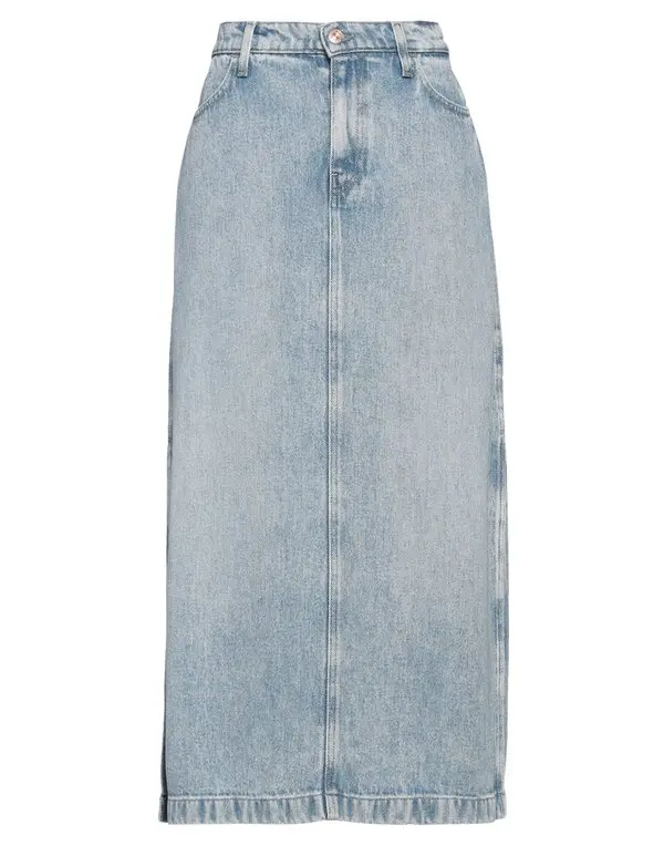 7 For All Mankind Flared Denim Midi Skirt