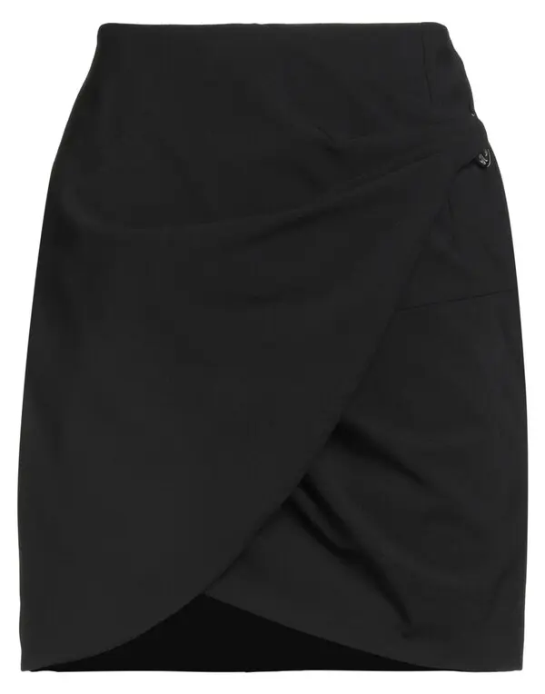 DONDUP Mini Skirt Size Polyester, Wool, Elastane - Black