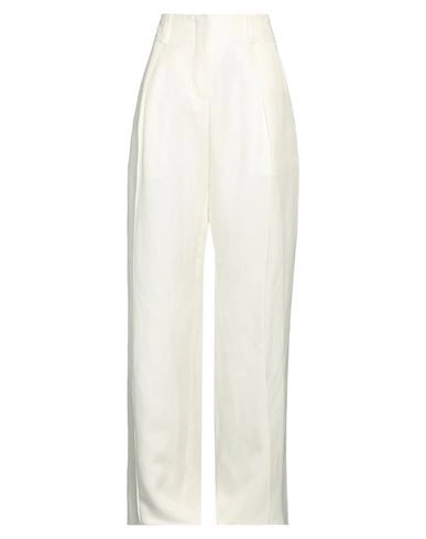 FERRAGAMO Silk And Linen Blend Satin Twill Trousers - Ivory