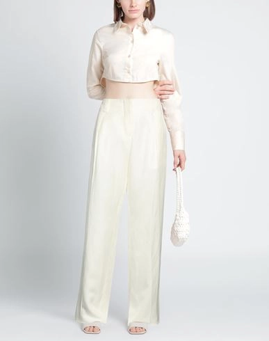 FERRAGAMO Silk And Linen Blend Satin Twill Trousers