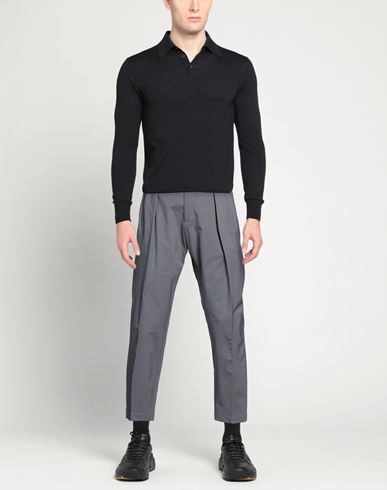 BRIGLIA 1949 Virgin Wool Blend Tapered Cropped Pants - Charcoal