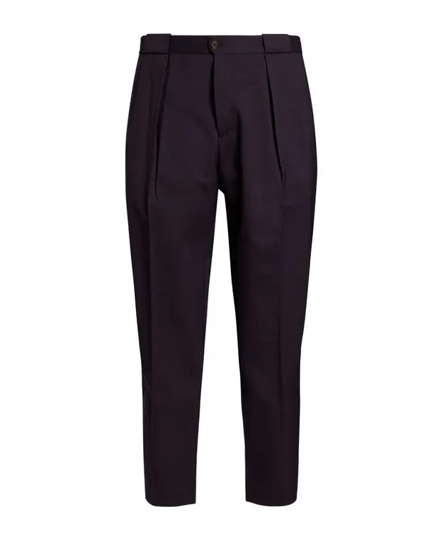 BRIGLIA 1949 Virgin Wool Blend Tapered Cropped Pants - Navy