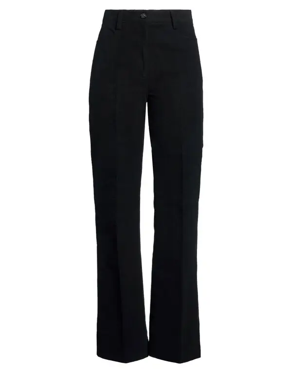 TOTEME Cotton Flannel Bootcut Pants - Black