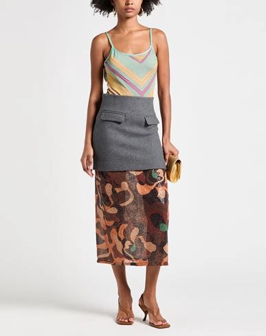 Malìparmi Multicolor Sequined Flannel Crepe Midi Skirt