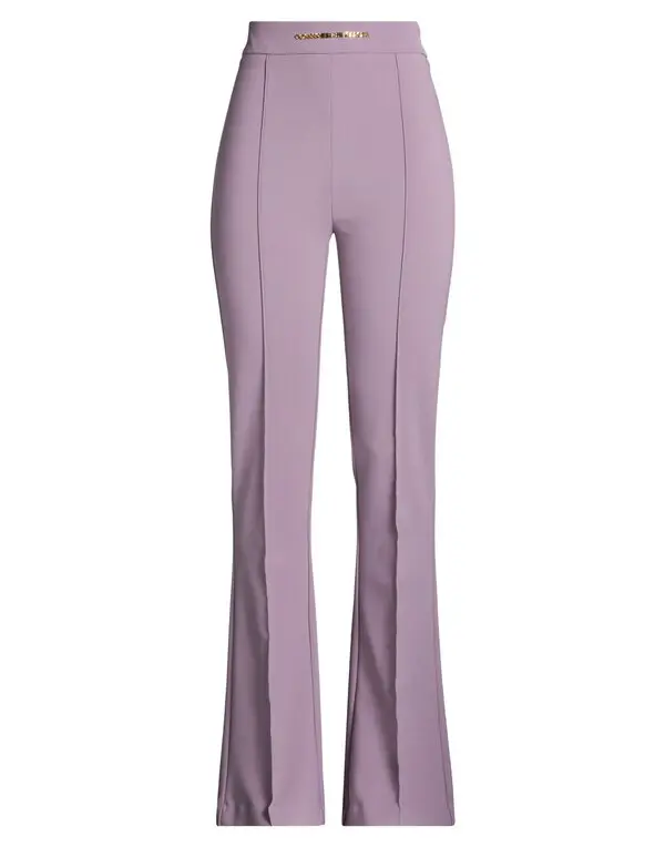 Elisabetta Franchi High-waisted Flared Crepe Pants - Purple