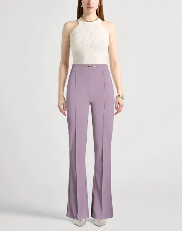 Elisabetta Franchi High-waisted Flared Crepe Pants - Purple