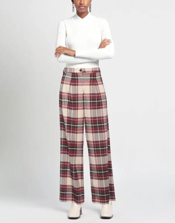 JUCCA Tartan Pattern Wide-leg Trousers