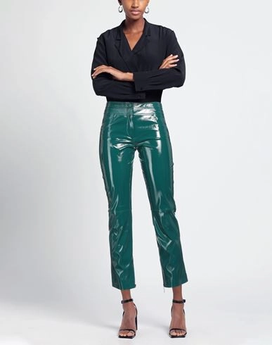 SIMONA CORSELLINI Pants Emerald Size Polyurethane, Polyester