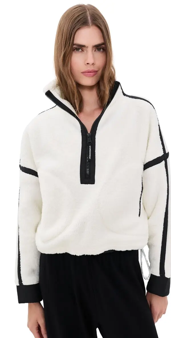 Free People Mountain High Half-zip Fleece - White Combo