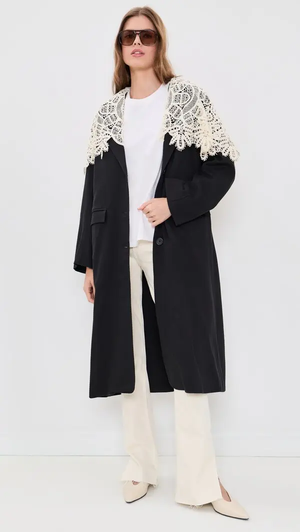 Sea Alina Lace Oversized Long Coat