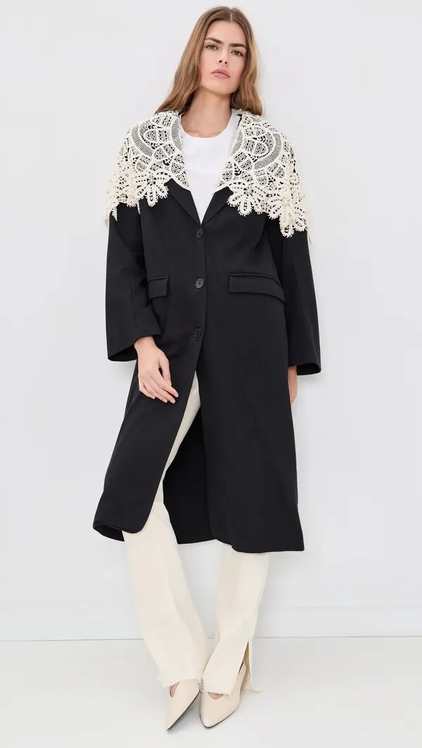 Sea Alina Lace Oversized Long Coat
