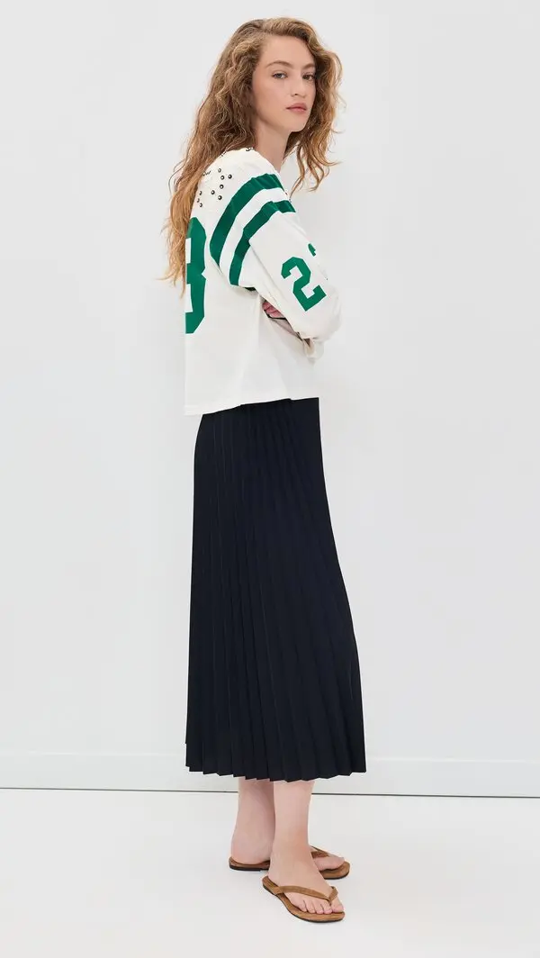 Sea Georgie Sportswear Tee With Floral Embroidery And Beaded Accents