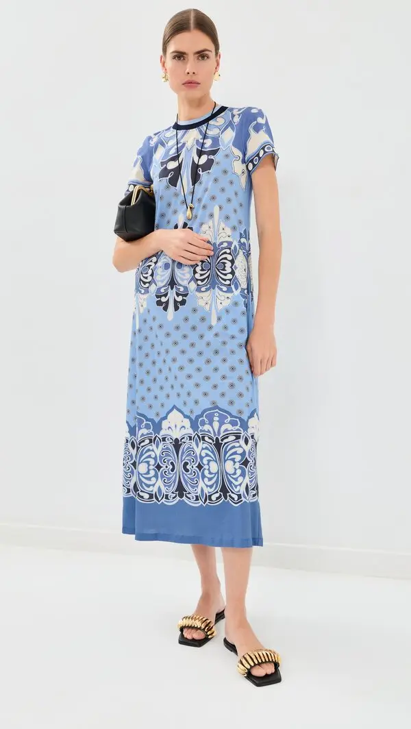 La DoubleJ Sporty Swing Dress With Geometric Print