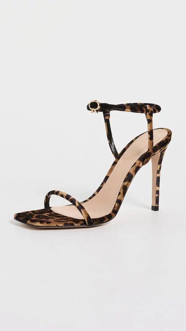 GIANVITO ROSSI Velvet Leopard Stiletto Heels