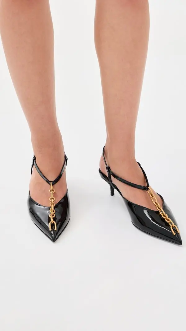 Balmain Sync Chain Kitten Slingbacks