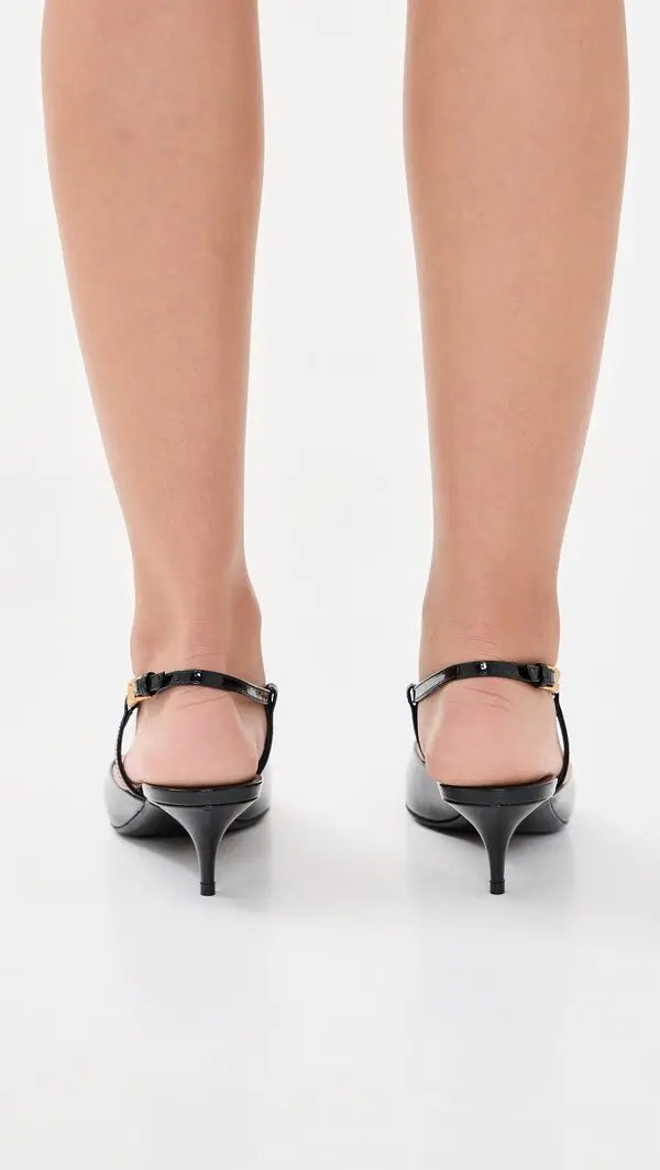 Balmain Sync Chain Kitten Slingbacks