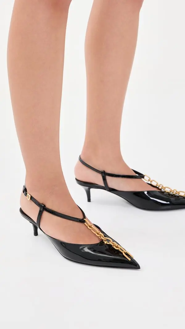 Balmain Sync Chain Kitten Slingbacks
