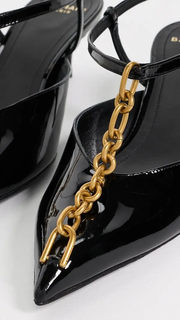 Balmain Sync Chain Kitten Slingbacks