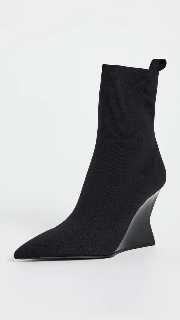 Balmain Wedge Knit Ankle Boots