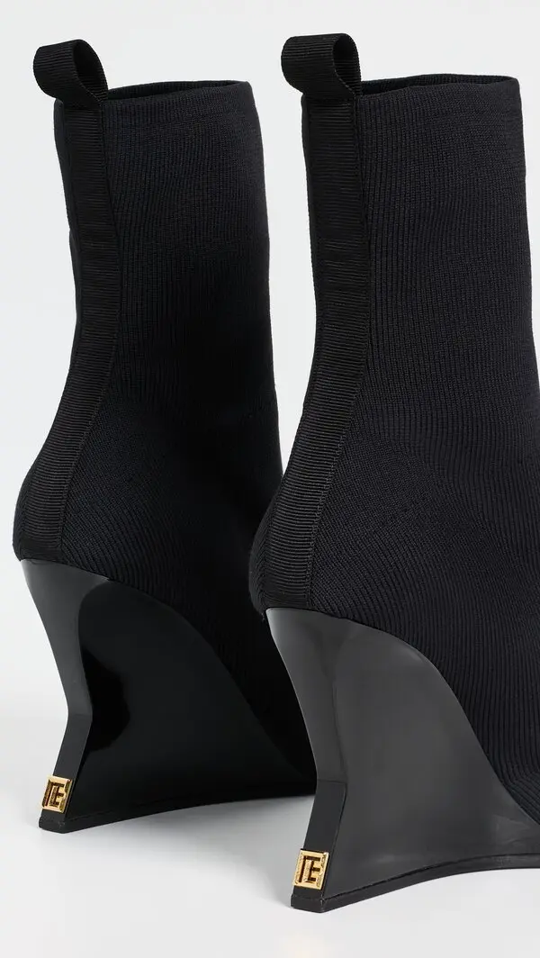 Balmain Wedge Knit Ankle Boots