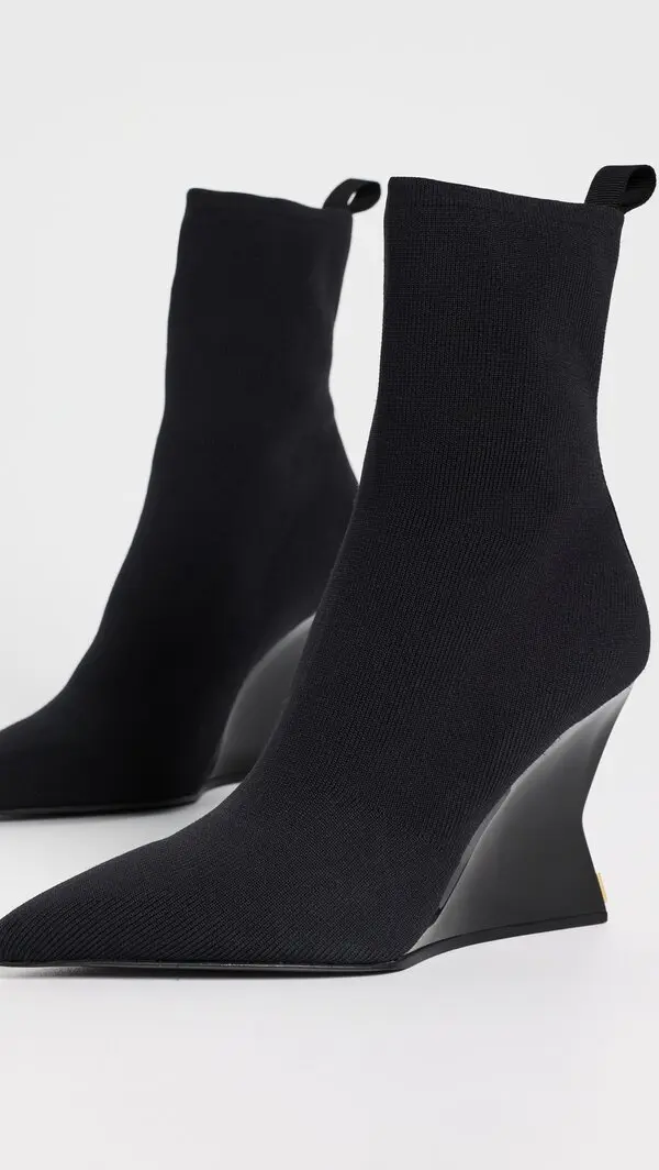 Balmain Wedge Knit Ankle Boots