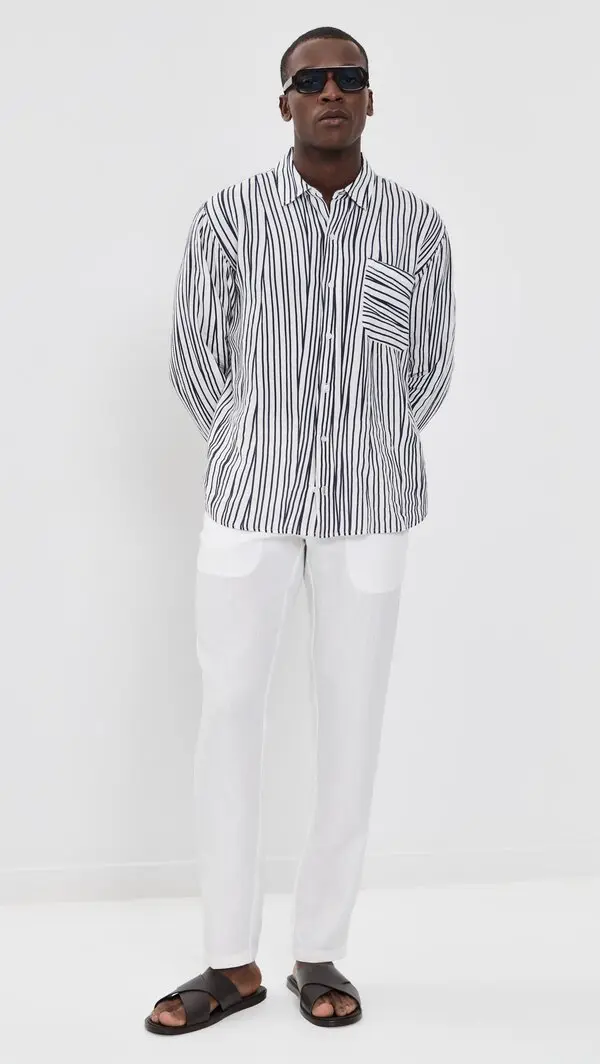 Orlebar Brown Italian Linen Tailored Pants - White Sand