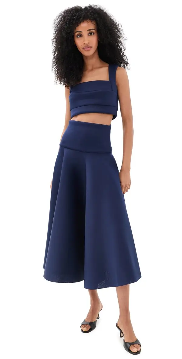 Black Halo Pamina Two-piece Midi Set - Navy