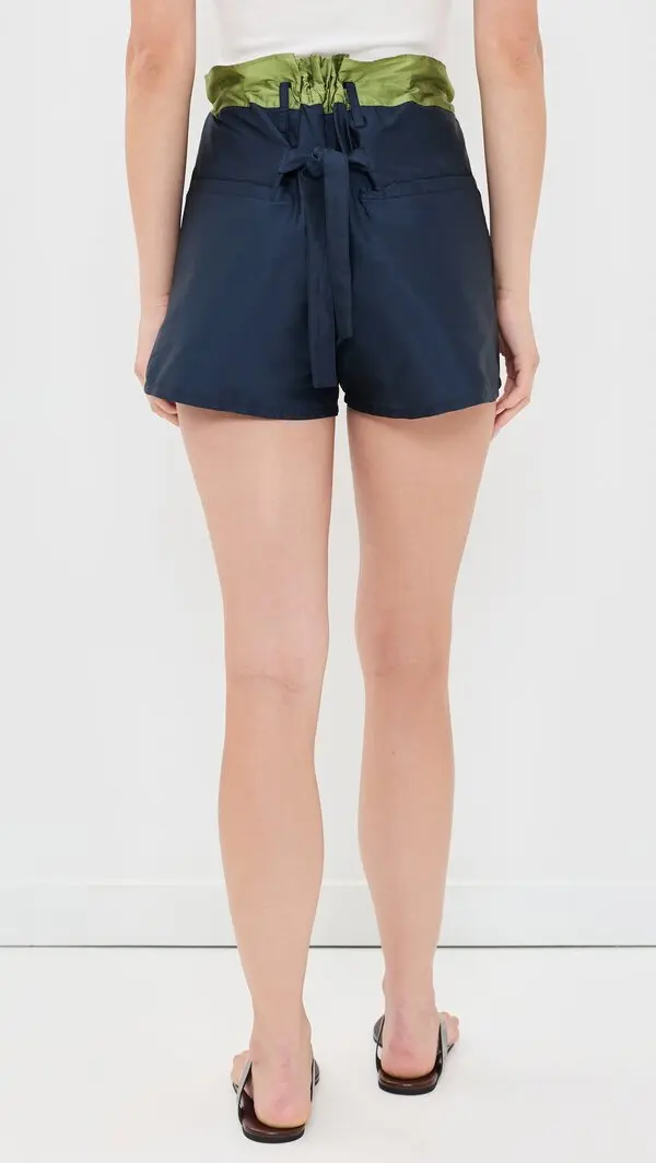 Chan Luu Techno Taffeta Two-tone Shorts