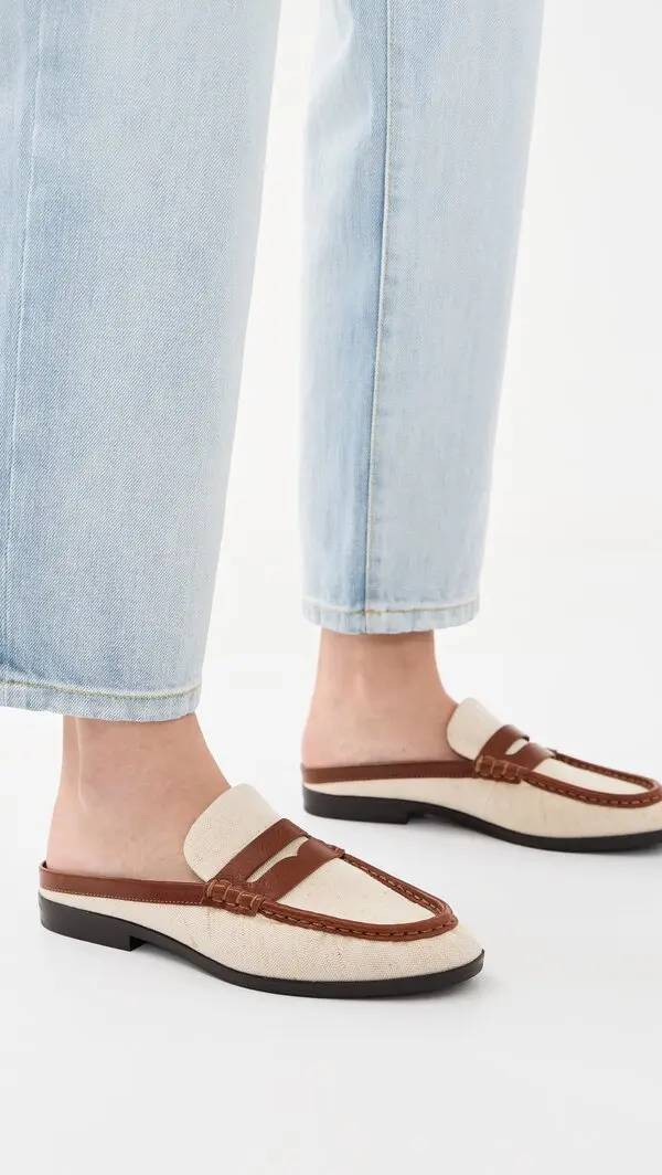 Simkhai Dean Canvas Combo Loafer Mules