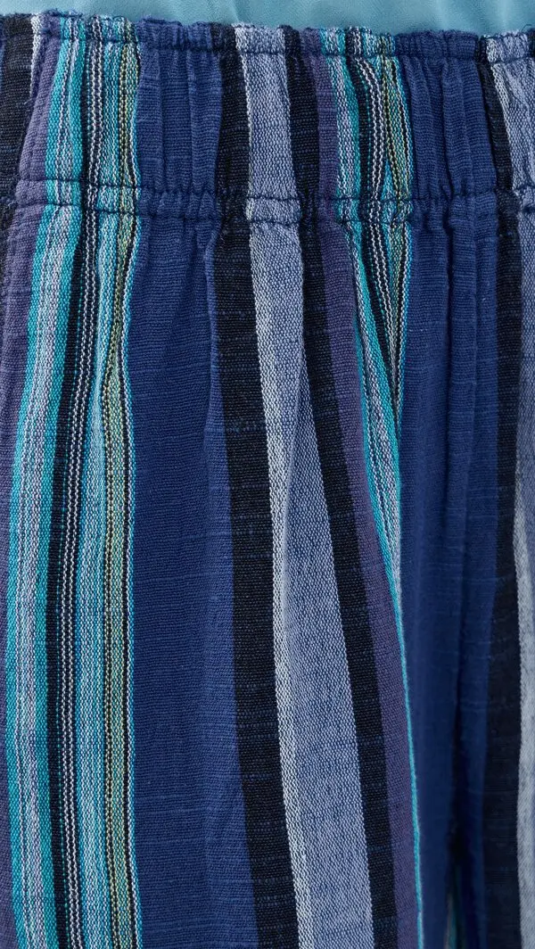 Free People Linen Stripe Wide Leg Pants
