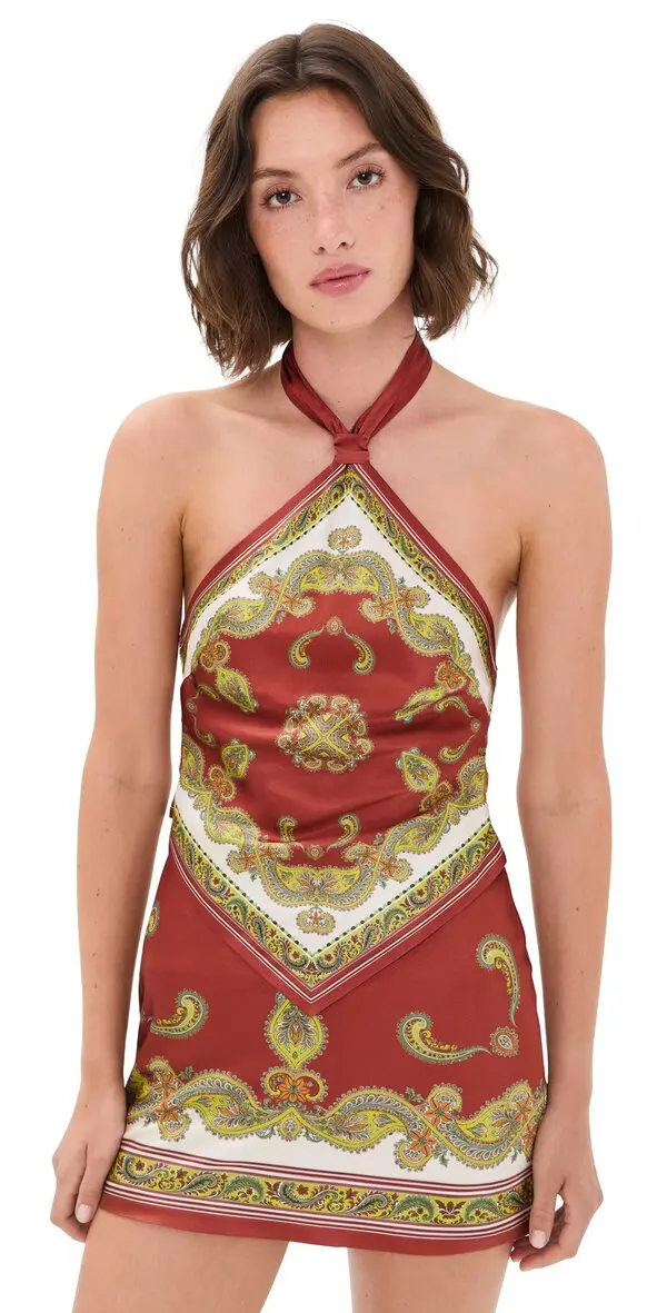 Retrofete Adelaide Mini Dress - Rust Paisley