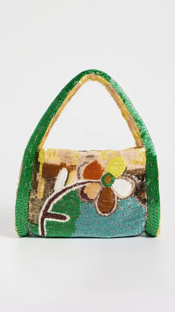 ALEMAIS Limelight Beaded Barrel Bag