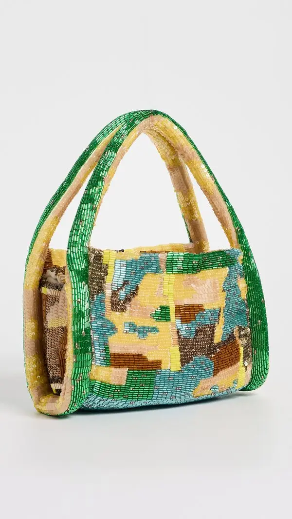 ALEMAIS Limelight Beaded Barrel Bag