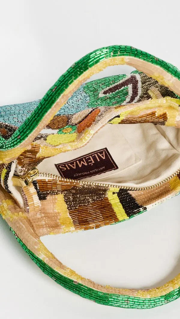 ALEMAIS Limelight Beaded Barrel Bag
